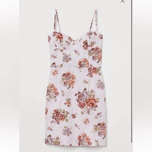 H&M | Dresses | Hm X Brock Collection White Floral Corset Mini Dress ...